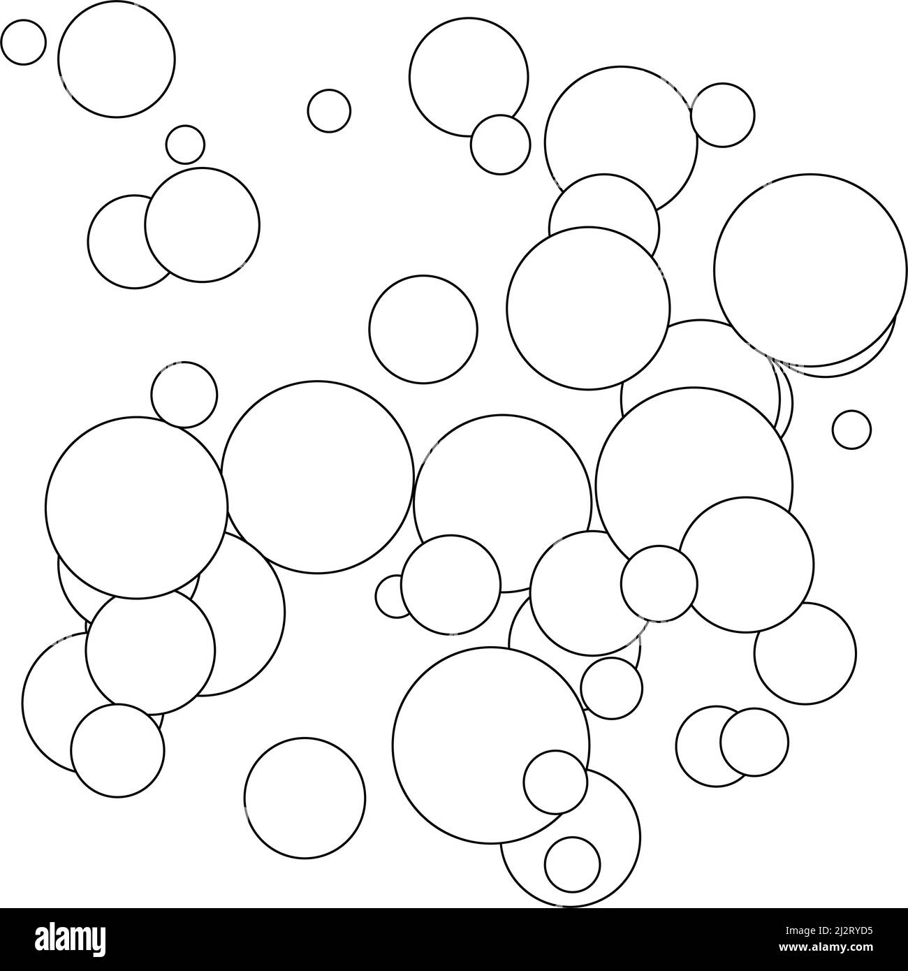 Random chaotic overlapping circles composition. Randomness concept ...