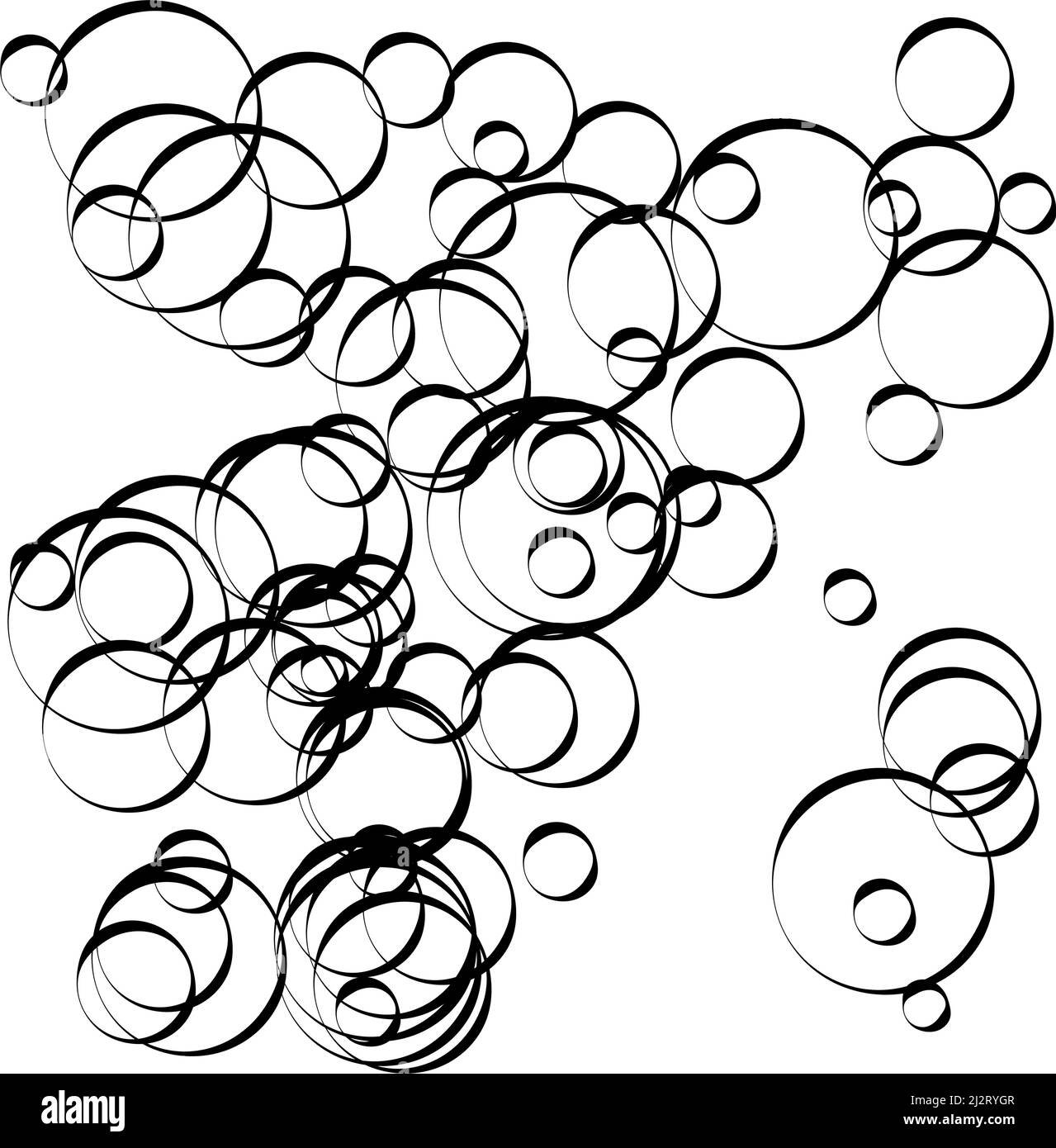 Random chaotic overlapping circles composition. Randomness concept ...