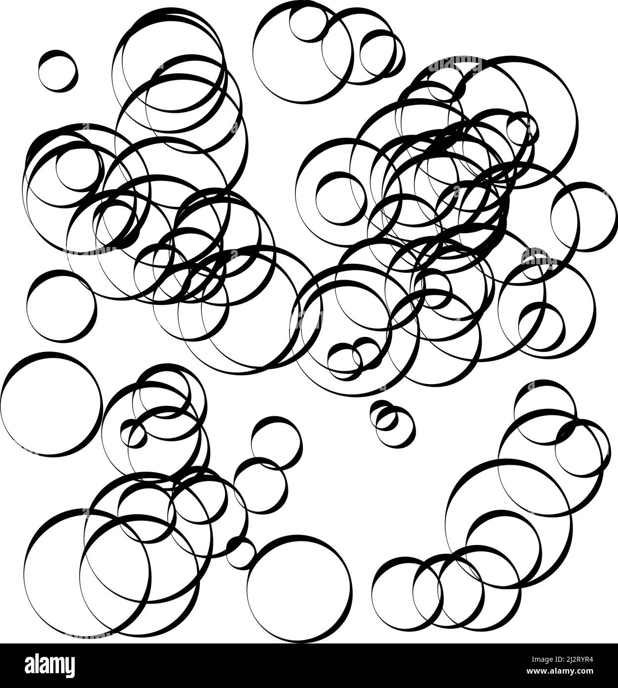 Random chaotic overlapping circles composition. Randomness concept ...
