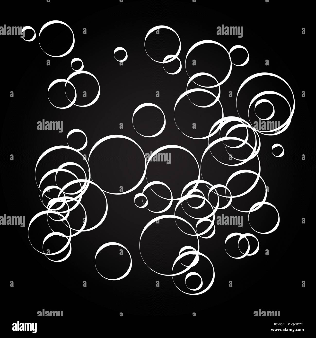 Random chaotic overlapping circles composition. Randomness concept ...