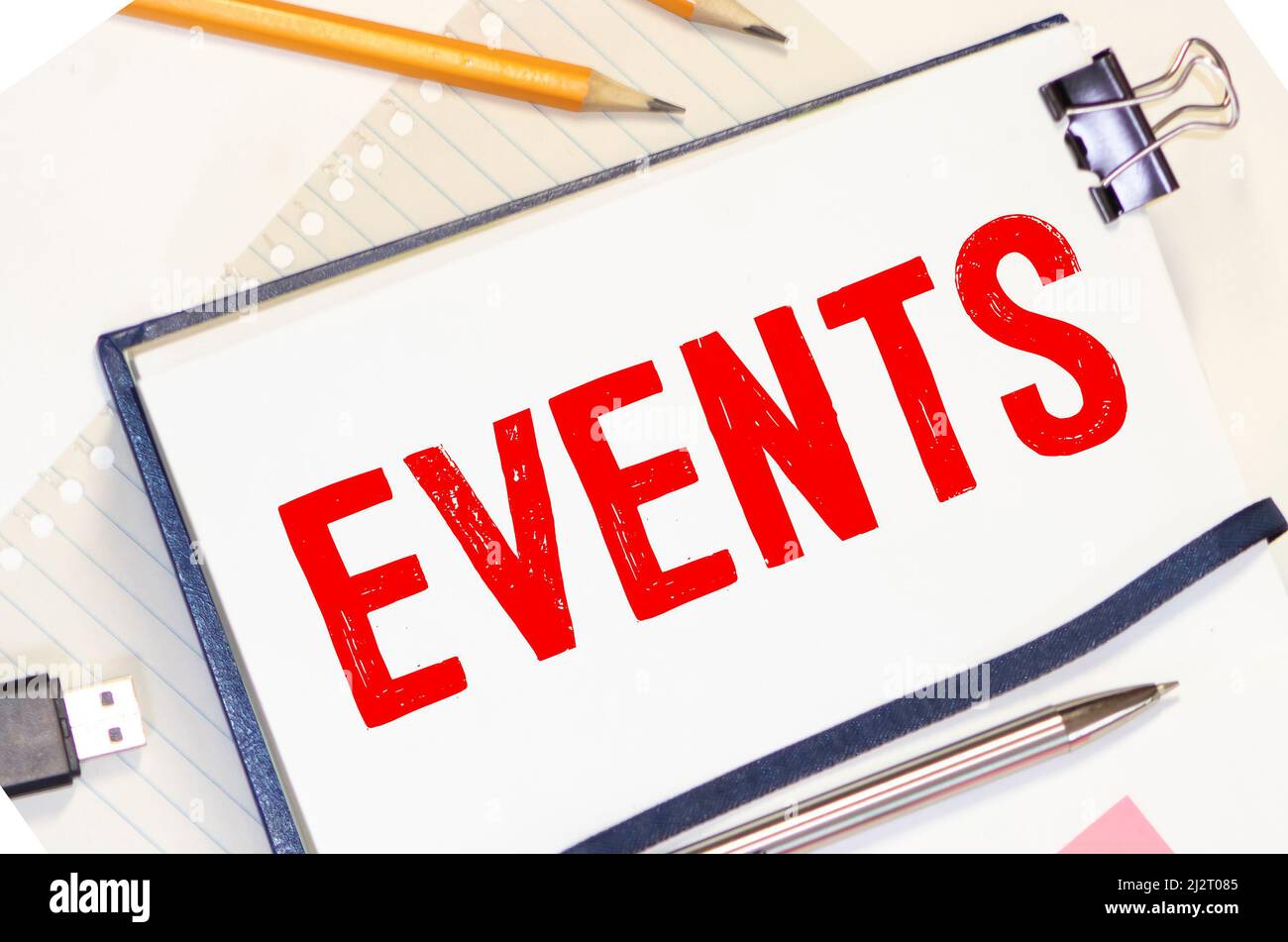 Crumpled paper texture with word events written on paper Stock Photo ...