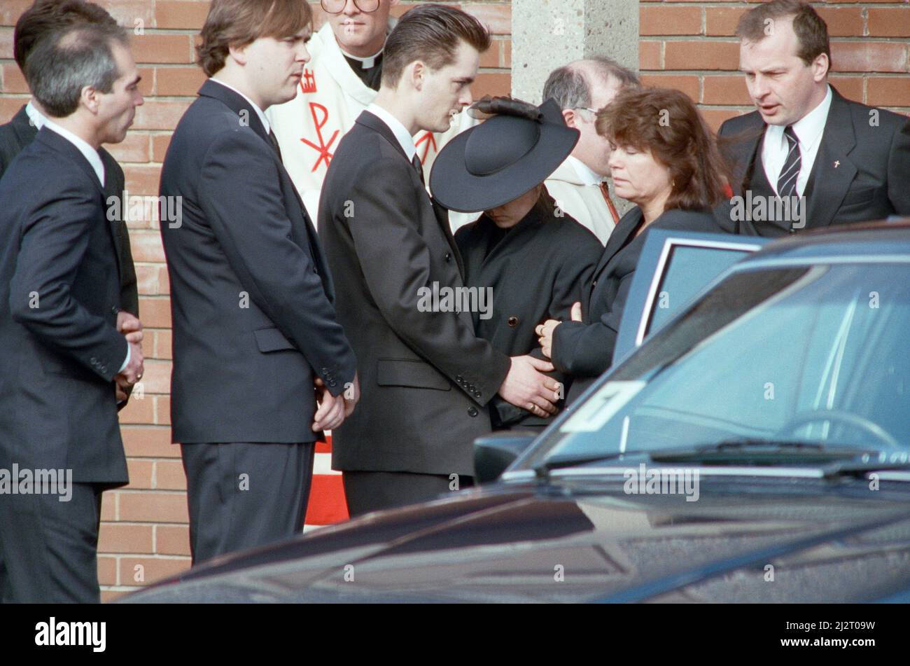 The funeral of James Bulger, Sacred Heart Church, Kirkby. Denise Bulger ...