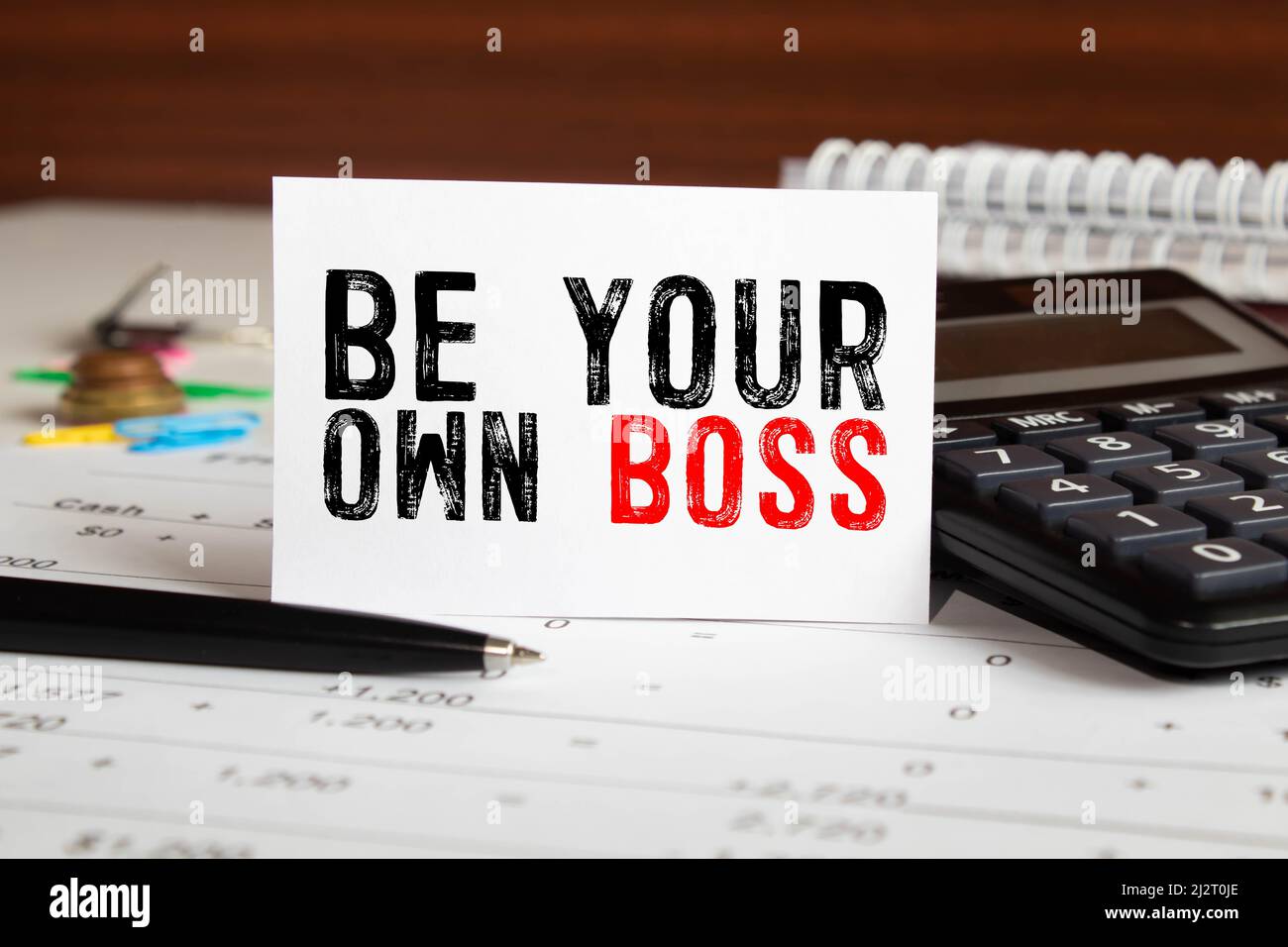 Be Your Own Boss card isolated on white background Stock Photo - Alamy