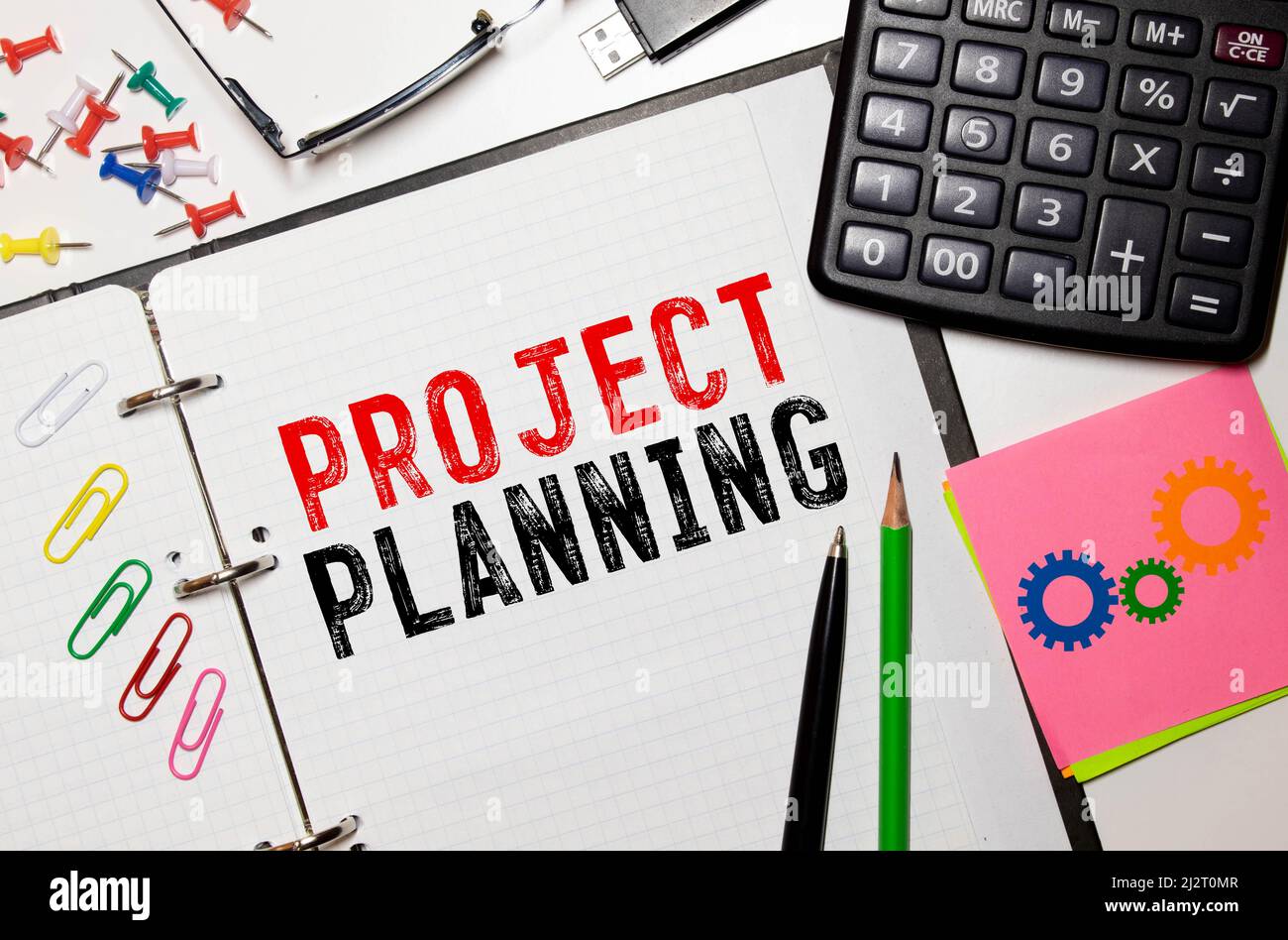 Hand writing project planning with marker, business concept background ...