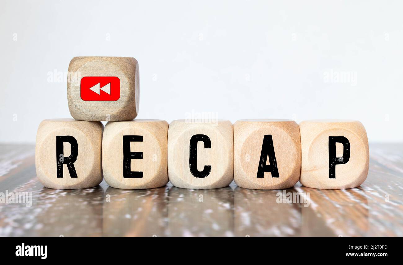 RECAP - words from wooden blocks with letters Stock Photo - Alamy