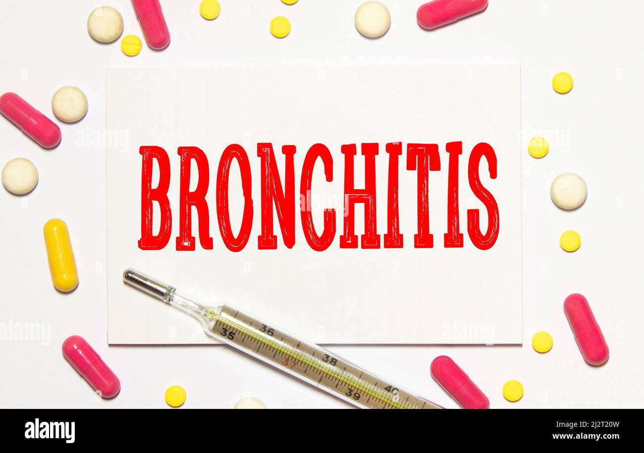 Tablet with word bronchitis and stethoscope, concept Stock Photo - Alamy
