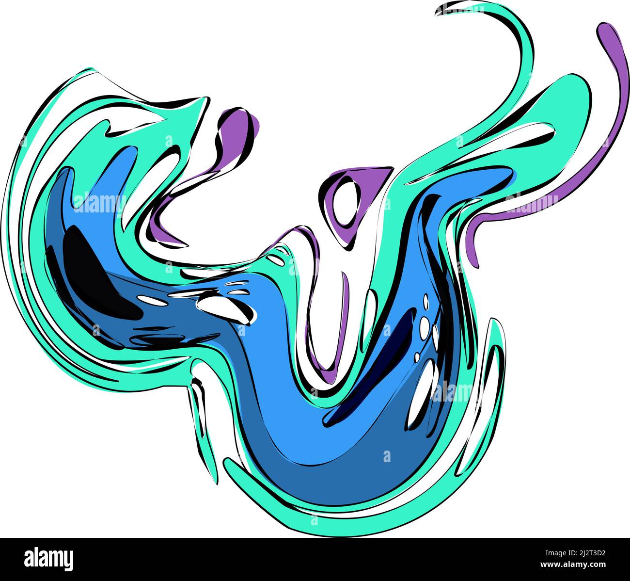Color Liquid Wave flow element. Abstract colorful shape Stock Vector ...