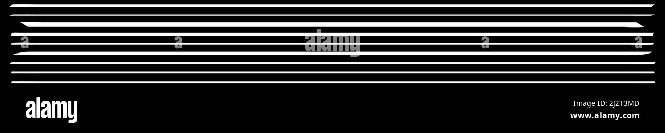 Dynamic drawing lines, stripes template. Horizontal line dividers. Pen ...