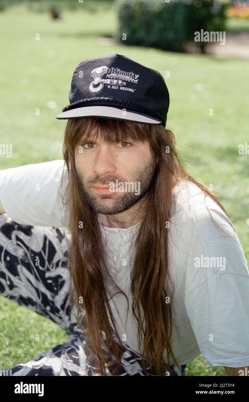 Bruce Dickinson, lead singer of the heavy metal band Iron Maiden. 13th May 1992 Stock Photo - Alamy