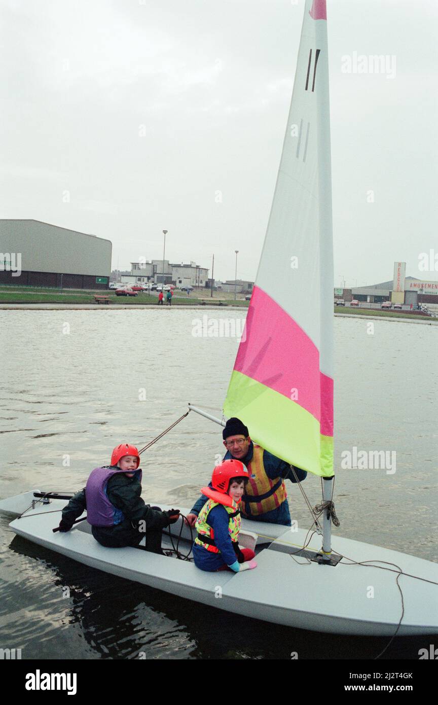 Coatham Boating Lake, Redcar, North Yorkshire, England, 7th April 1992 ...