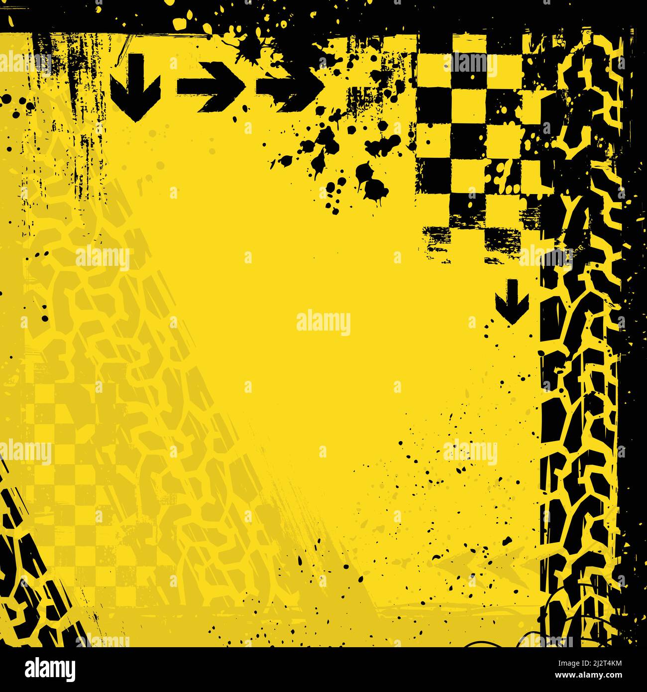 Grunge yellow tire track race background Stock Vector Image & Art - Alamy