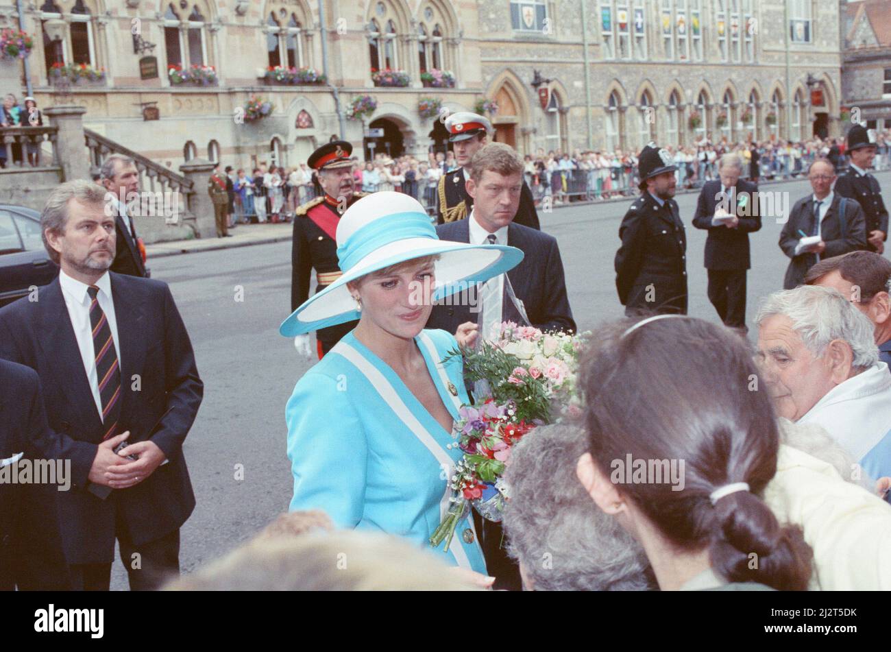 HRH The Princess of Wales, Princess Diana, visits Winchester Cathedral ...