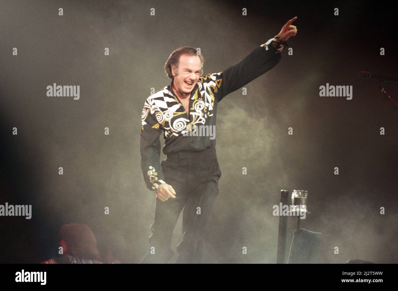Singer Neil Diamond, pictured in concert at the Birmingham NEC. 7th ...