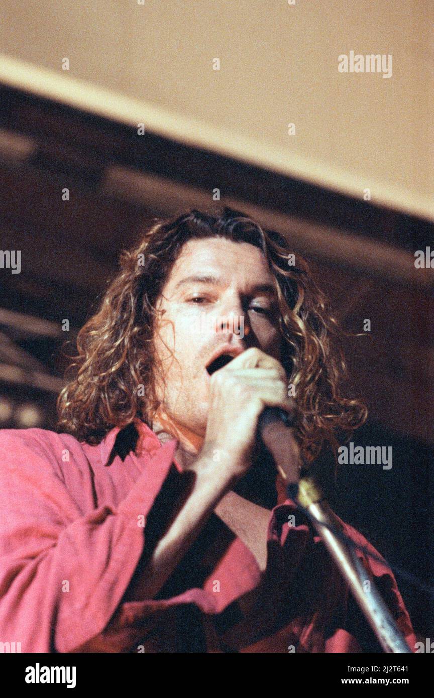 INXS performing at Cardiff University Students Union. Frontman Michael ...