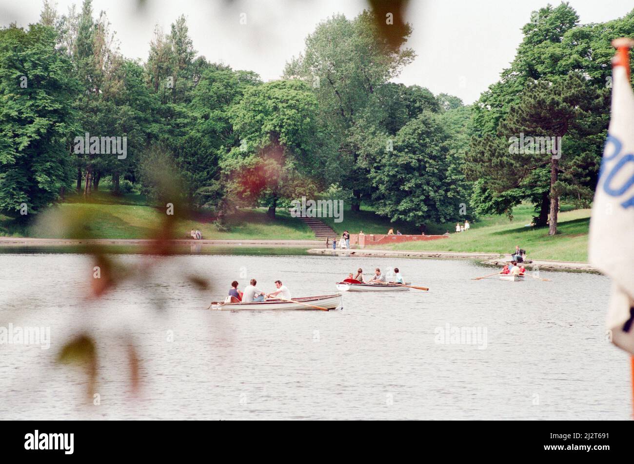Rowing Boats for Hire return to Sefton Park, Liverpool, 13th June 1993 ...