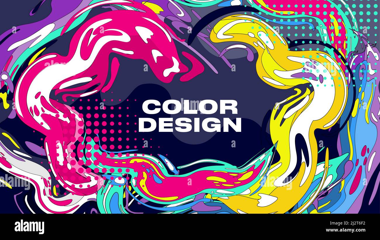 Color Liquid Wave and flow background. Abstract colorful shape Stock Vector Image & Art - Alamy
