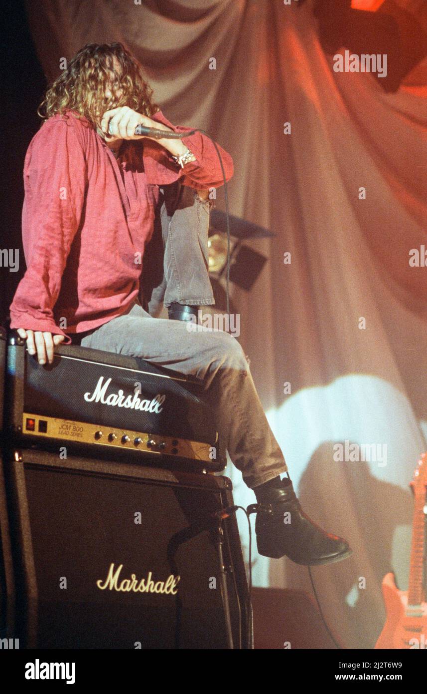 INXS performing at Cardiff University Students Union. Frontman Michael ...