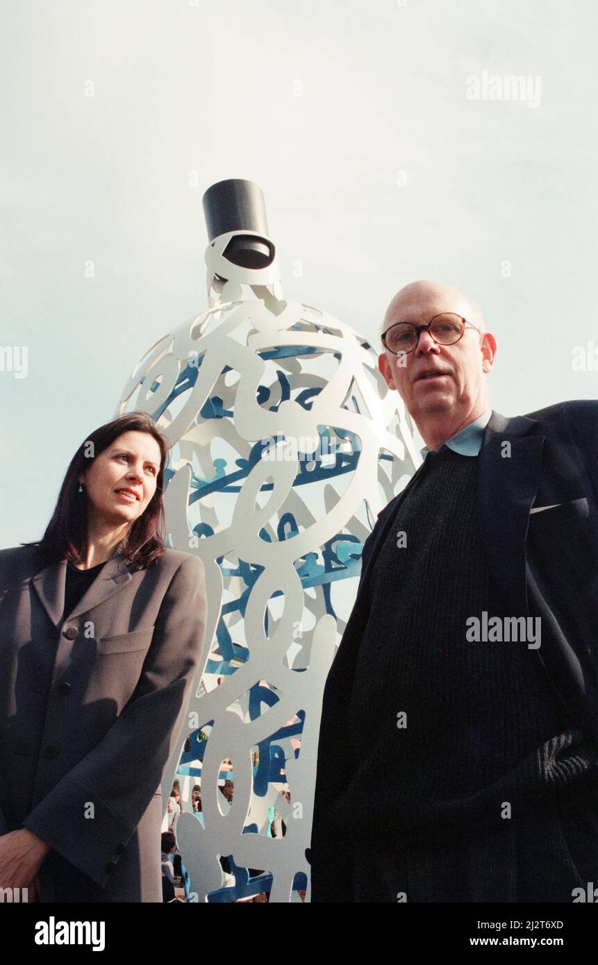 The launch of the sculpture 'Bottle of Notes', a piece of public art by ...