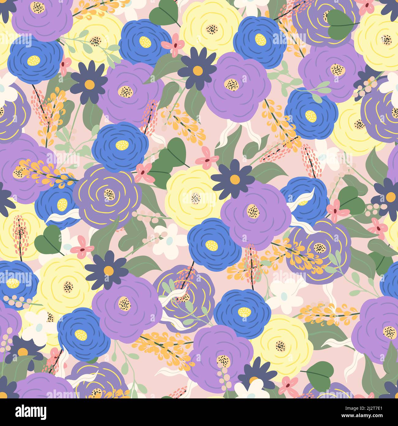 Gorgeous seamless floral pattern with flowers. Endless design with ...