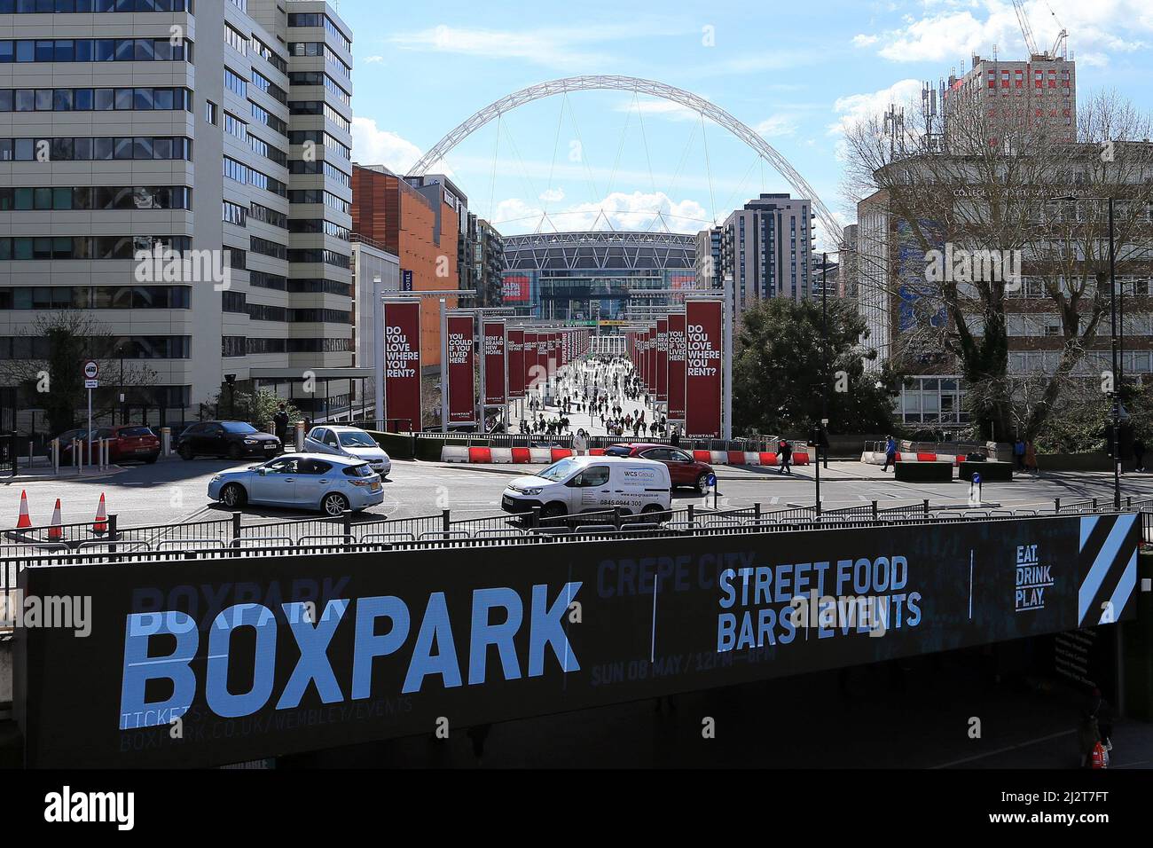 A general view of the approach to the stadium Stock Photo - Alamy