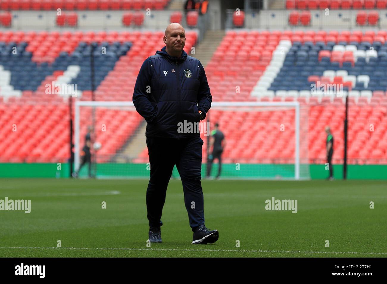 Matt Gray manager of Sutton United walks about the stadium Stock Photo ...