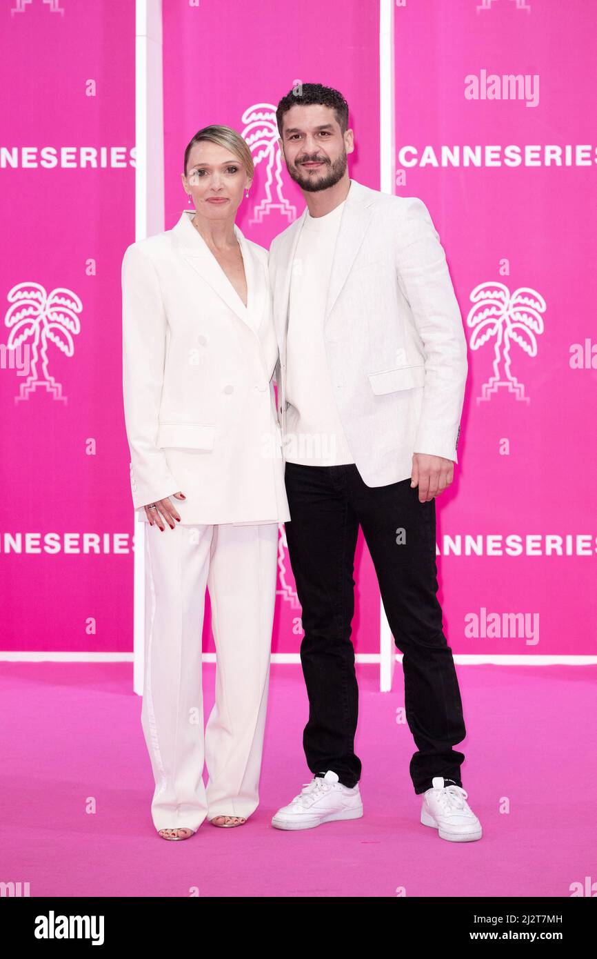 Anne Marivin and Soufiane Guerrab attend the pink carpet during the 5th ...