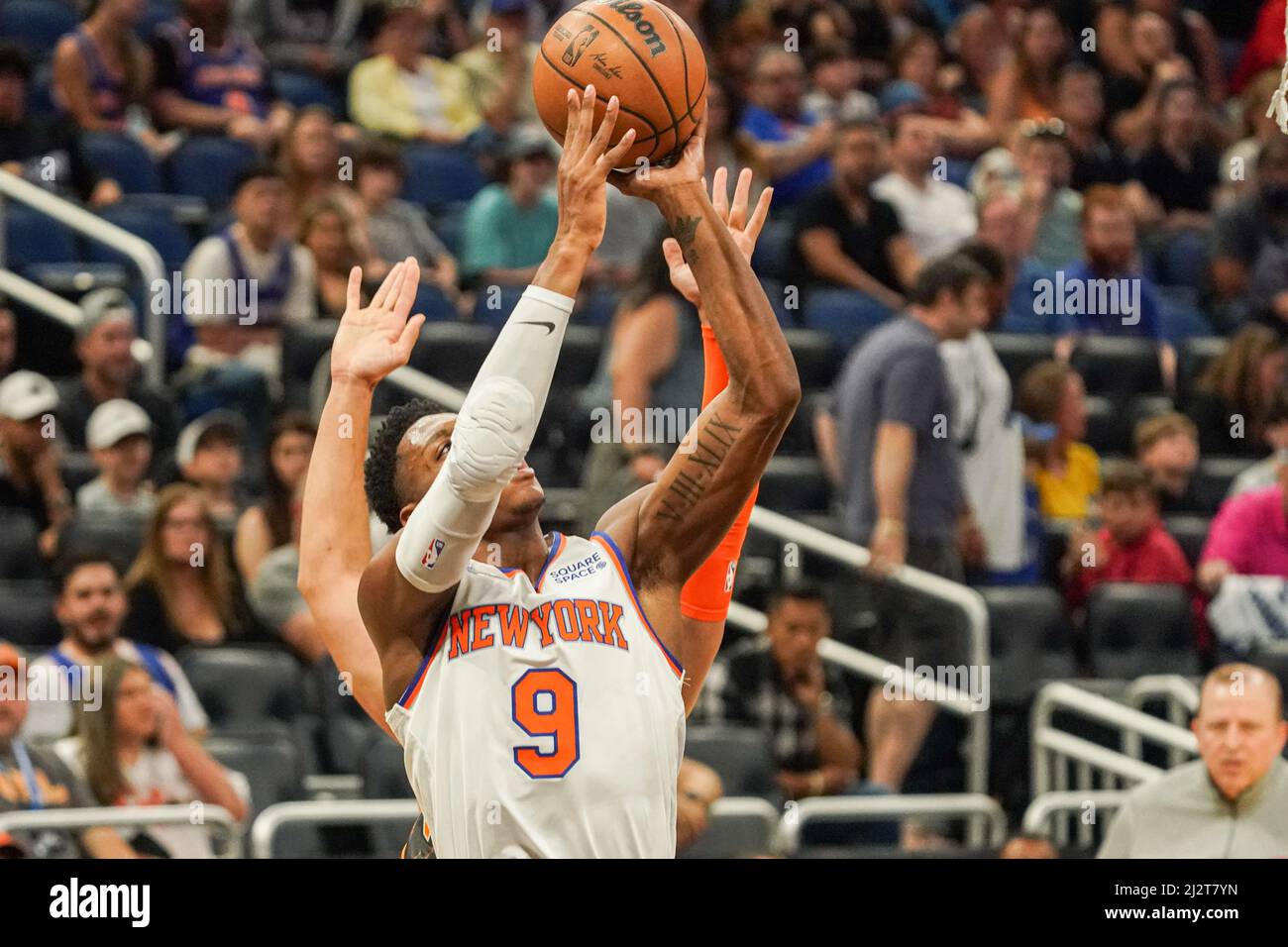 Orlando, Florida, USA, April 3, 2022, New York Knicks SHooting Guard RJ ...
