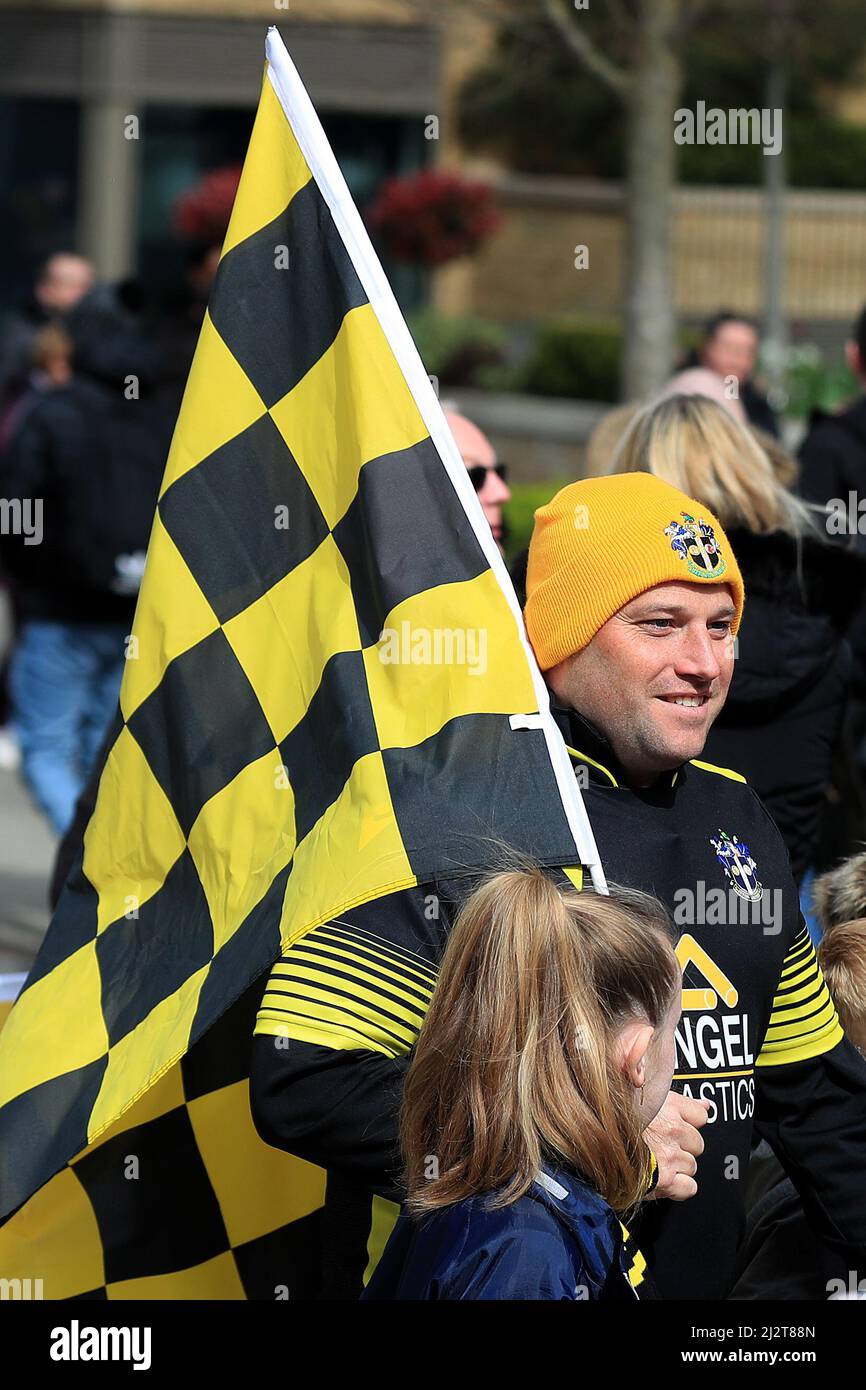 Sutton United fans arriving at the stadium Stock Photo - Alamy