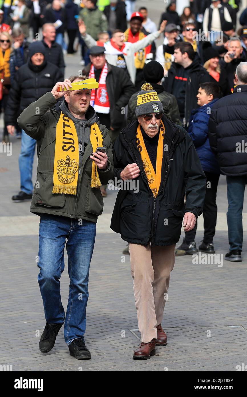 Sutton United fans seen prior to the match Stock Photo - Alamy