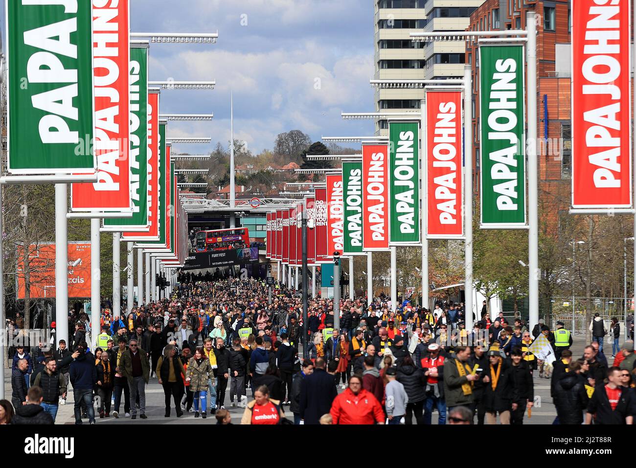 Fans arrive down Wembley Way Stock Photo - Alamy