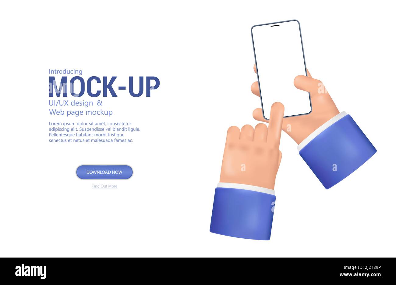 Cartoon realistic mockup hands with smartphone Stock Vector Image & Art ...