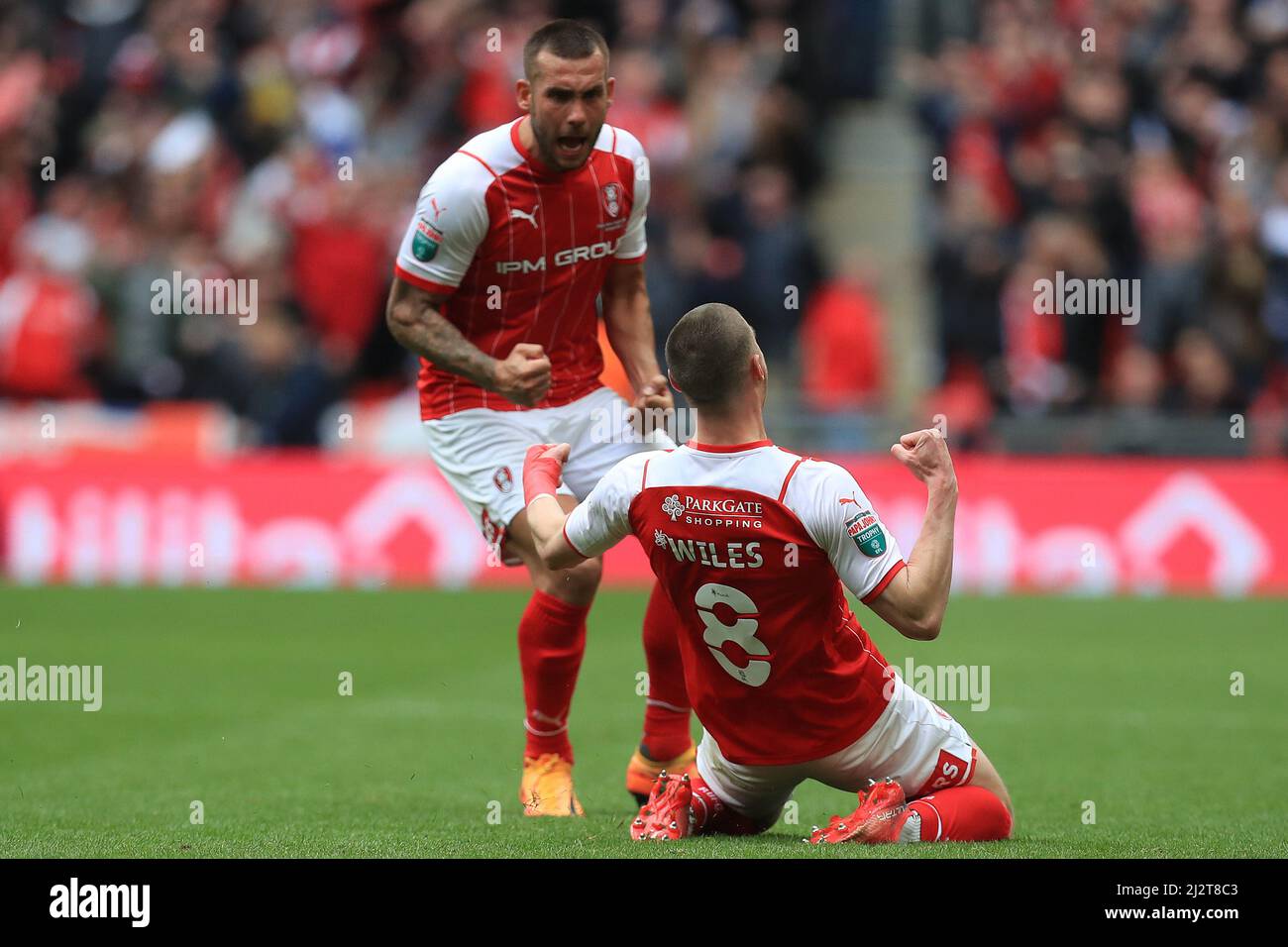 GOAL: Ben Wiles #8 of Rotherham United celebrates scoring to make it 1 ...