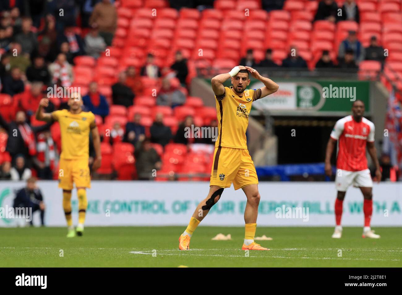 An incredulous Omar Bugiel #9 of Sutton United Stock Photo - Alamy
