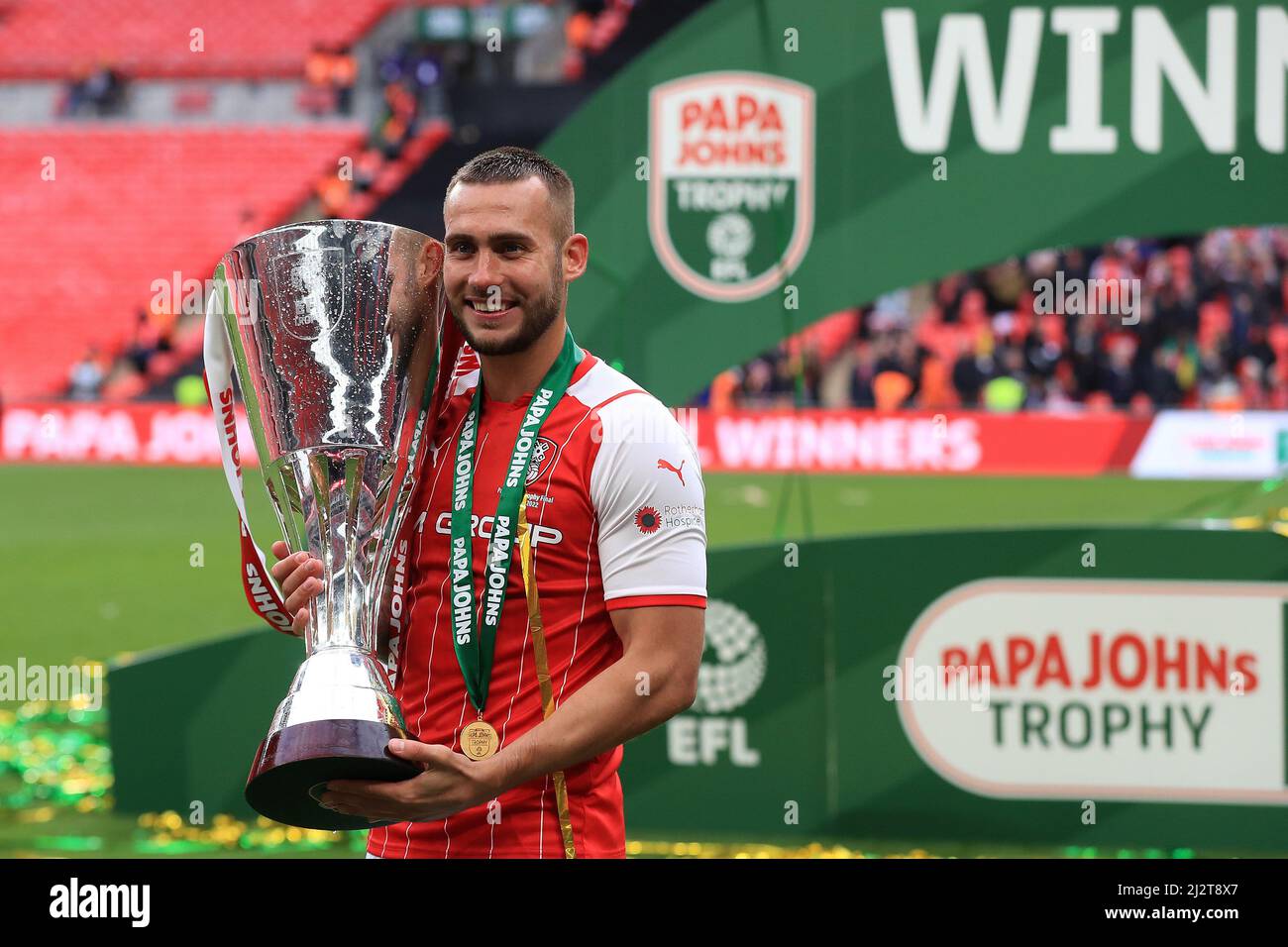 London, UK. 03rd Apr, 2022. Joe Mattock #3 of Rotherham United with the ...