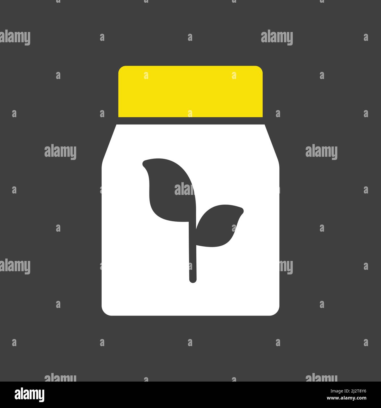 Fertilizer pack isolated vector glyph icon. Seed package sign. Graph ...