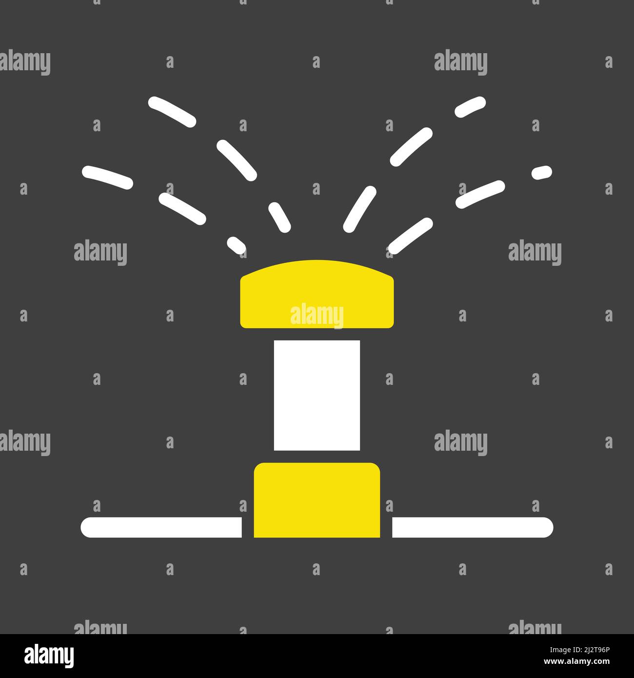 Garden automatic water sprinkler isolated vector glyph icon. Graph ...