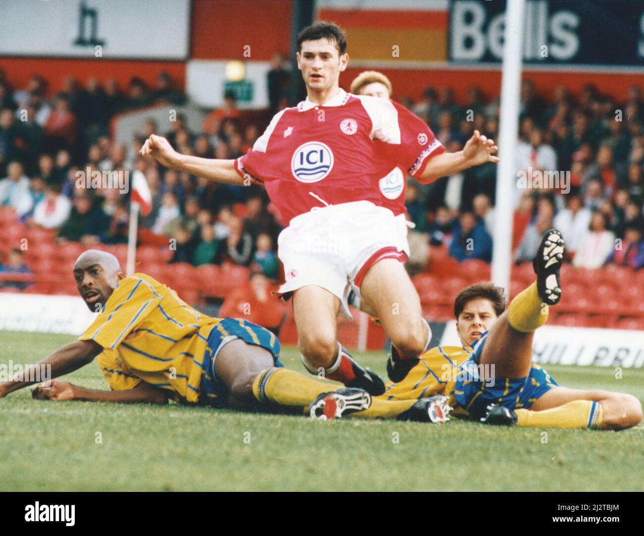 Middlesbrough player Alan Moore seen here in action against Birmingham ...