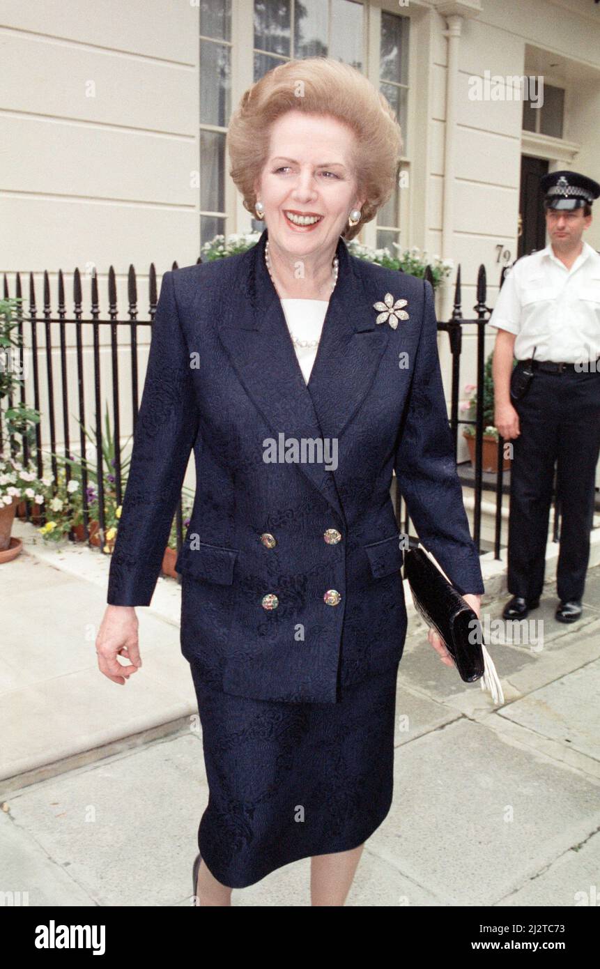 Margaret Thatcher leaving for first day in House of Lords. 30th June ...