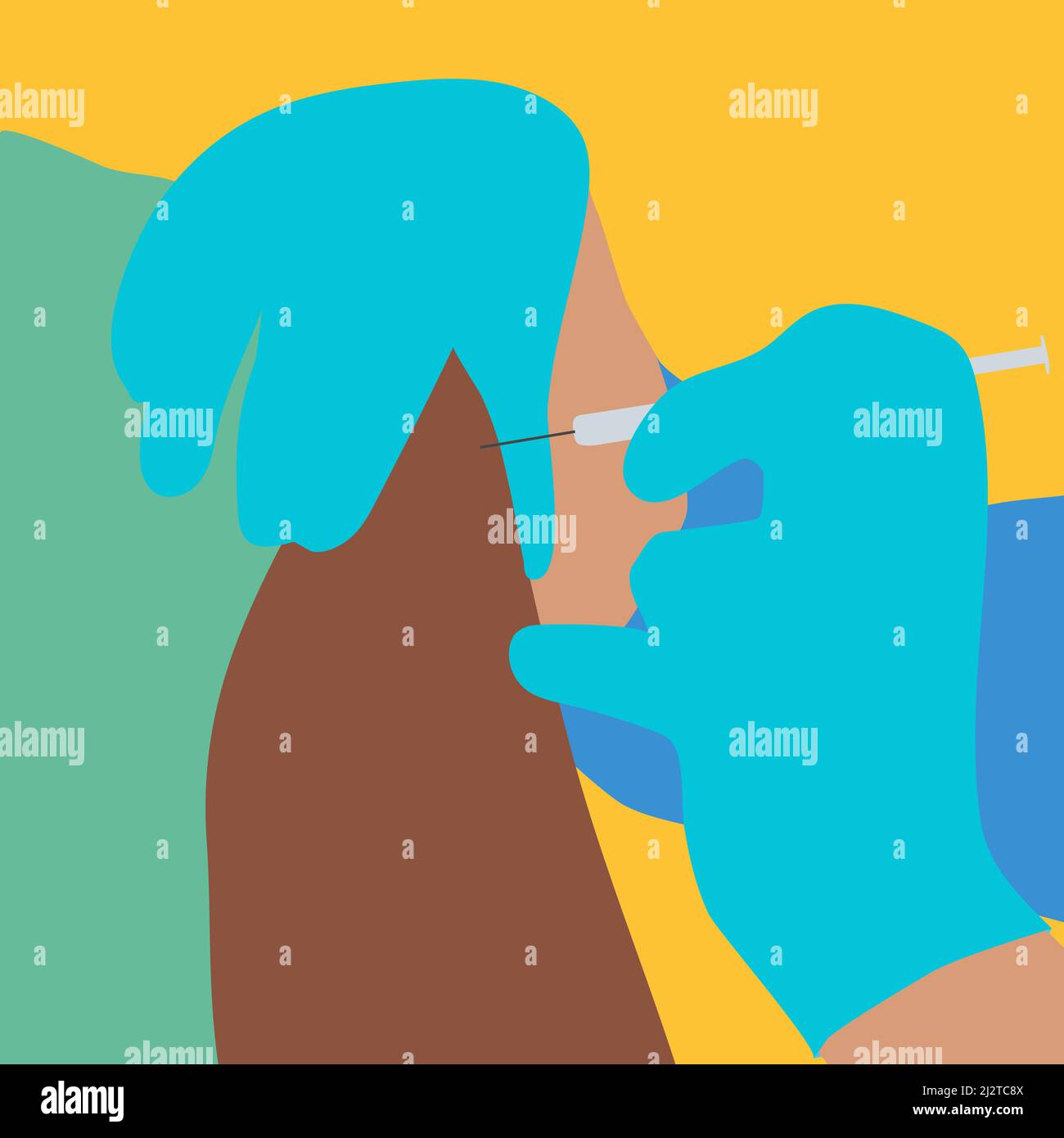 Nurse giving male patient injection Stock Vector Images - Alamy