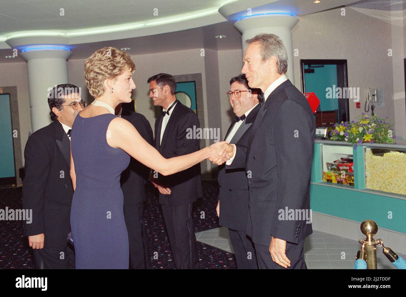 HRH The Princess of Wales, Princess Diana, at the new Warner West End ...