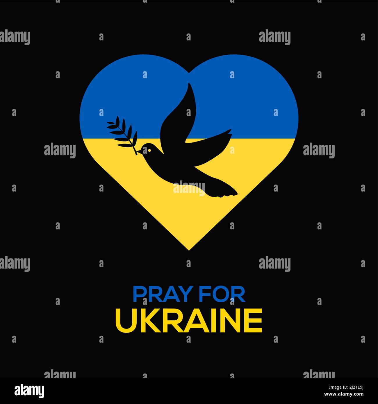 Pray for Ukraine flag peace dove vector design. Ukraine flag peace logo ...