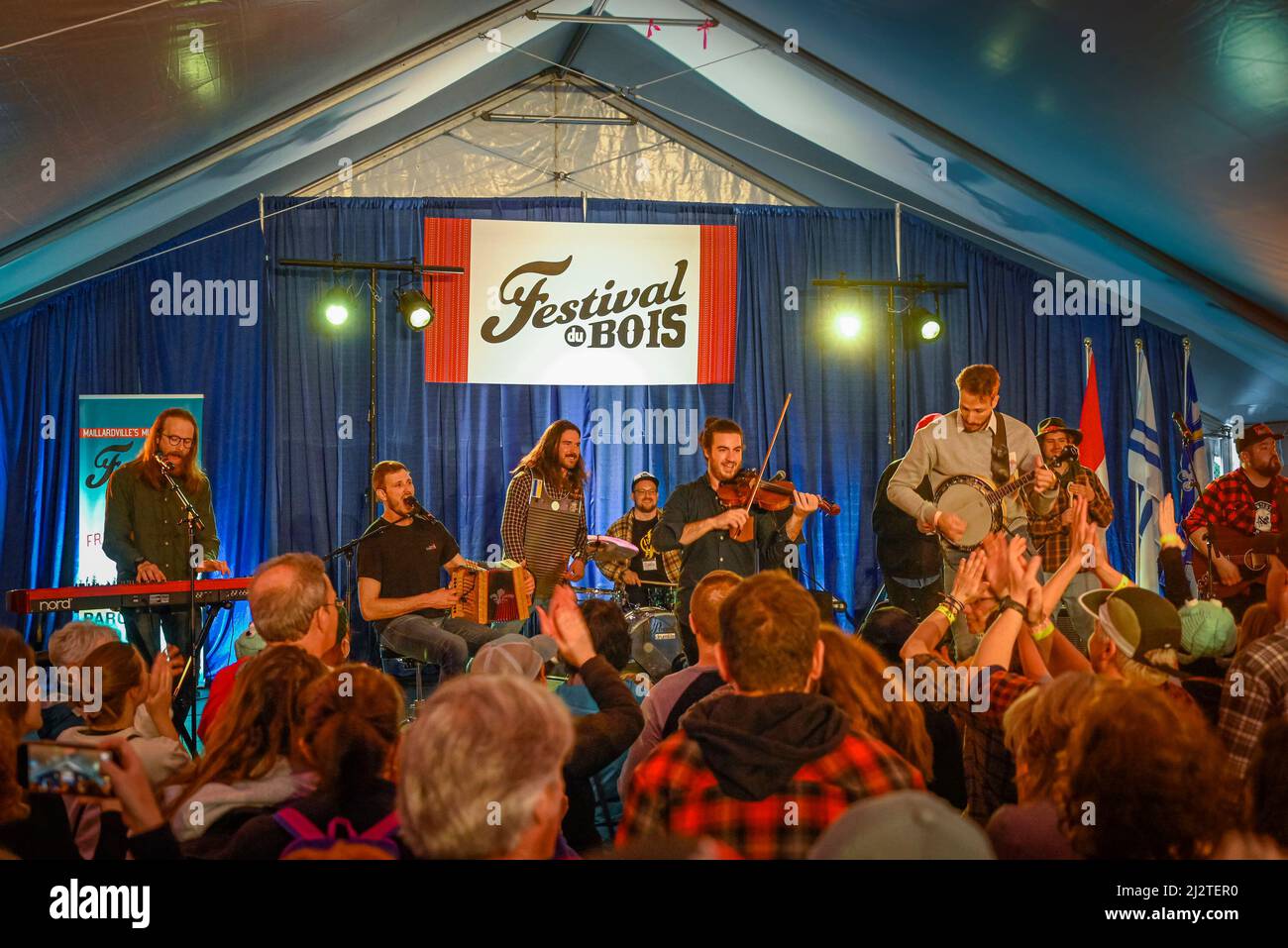 Quebecois musicians, Le Diable A Cinq with Le Winston Band, Festival du ...