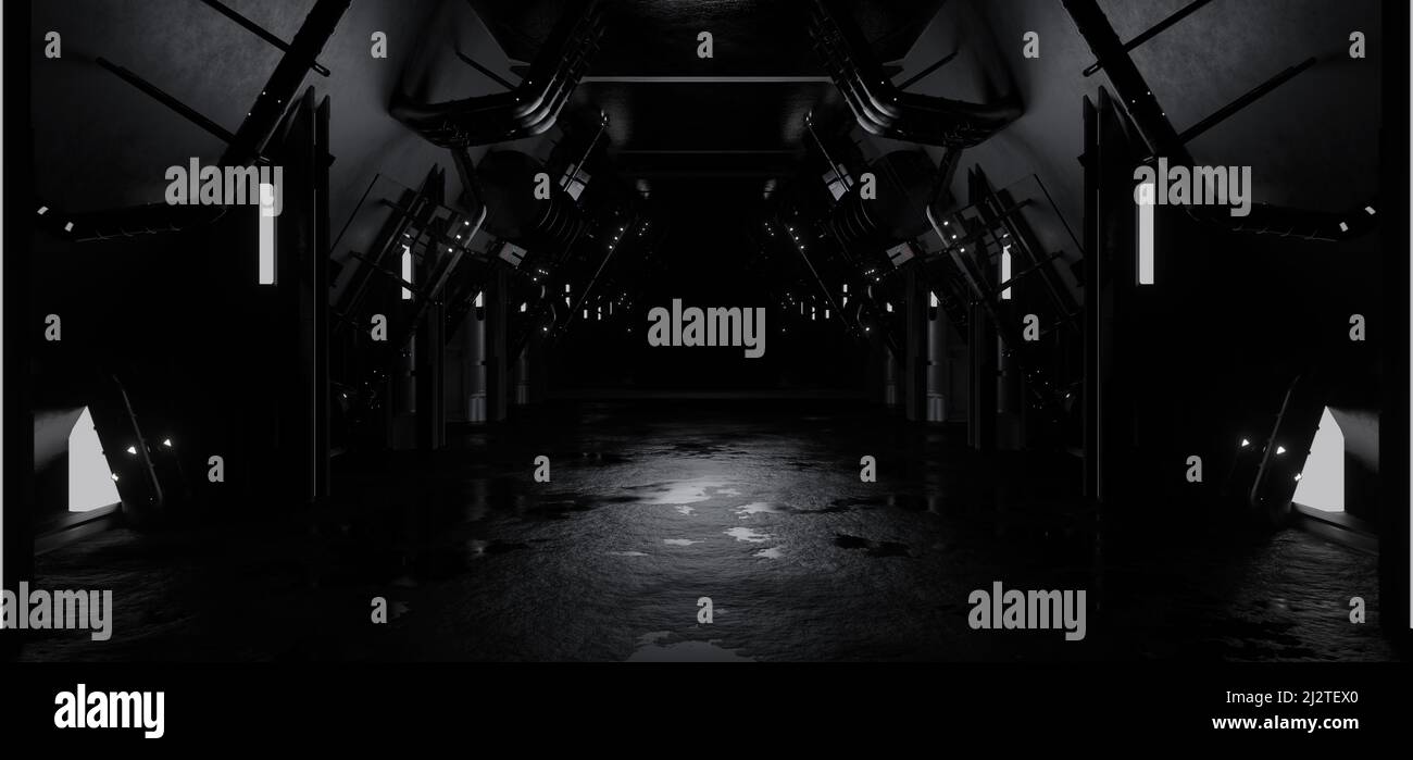 Futuristic Industrial Metaverse Empty Showroom Metaverse World Cutting ...