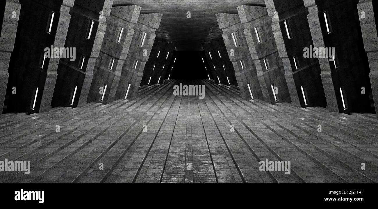 Futuristic Cyber Hall Studio Cyber Future Stage Corridor Spotlight Gray ...