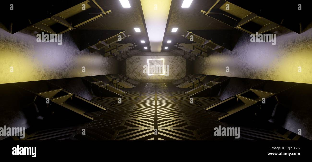 Surreal Alien Room Neon Lighted Beige Brown Colors Abstract Background ...