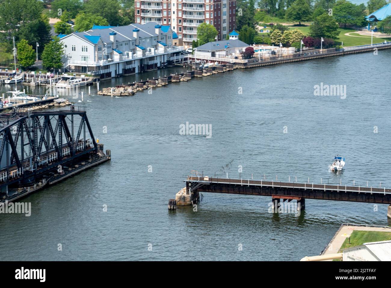 Condos on the st Joseph river in Michigan USA, have private boat docks ...