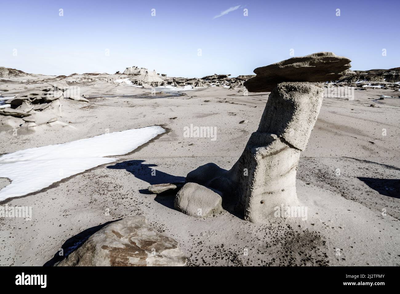 Scenic view of Bisti De-Na-Zin Wilderness area in New Mexico in winter ...