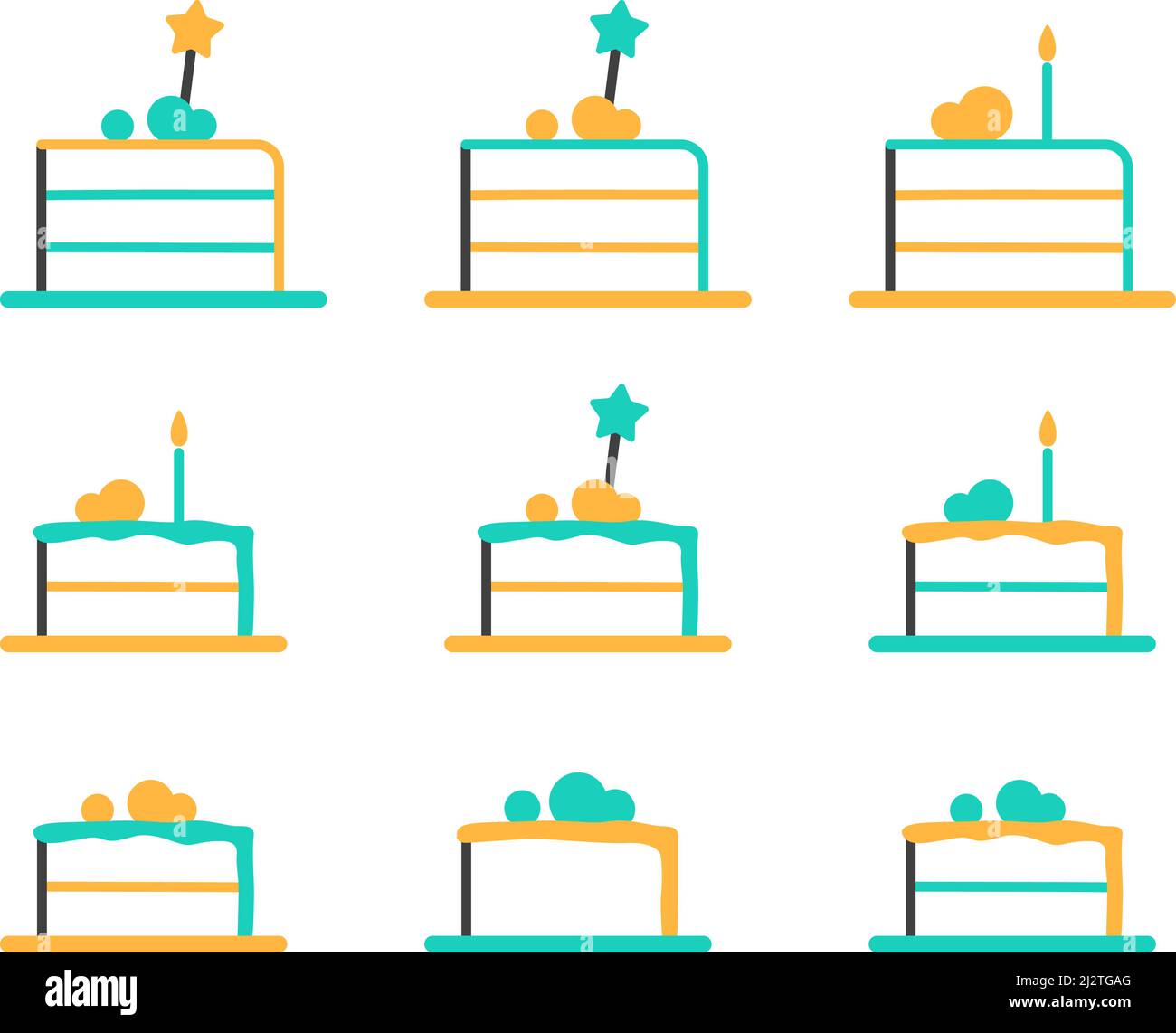 Sweet food cake slices Stock Vector Images - Alamy