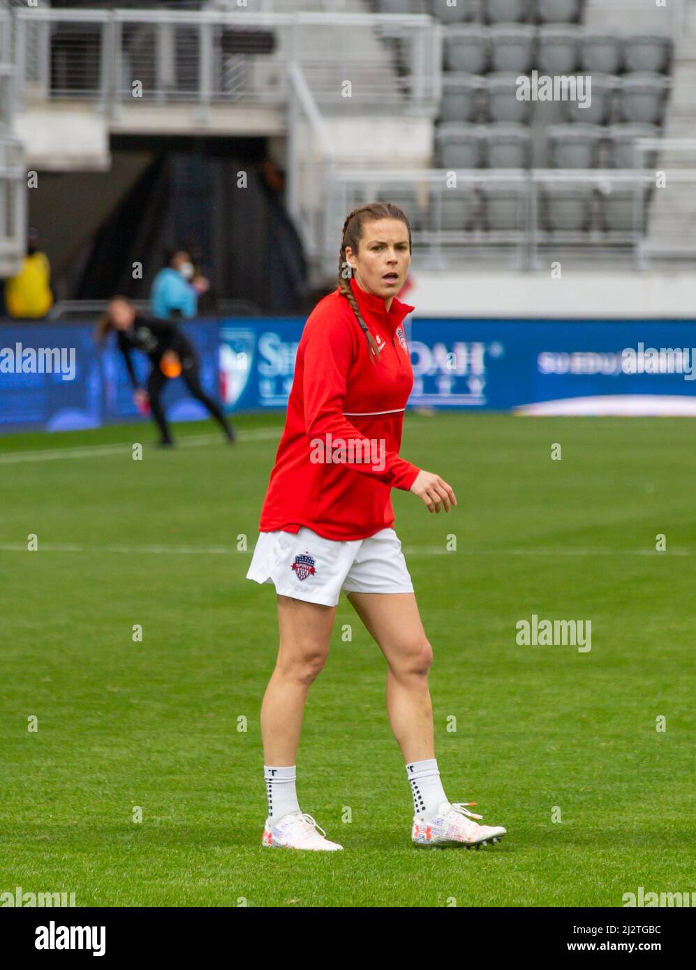 Kelley O'Hara (#5 Washington Spirit) during the warm ups at the NWSL ...