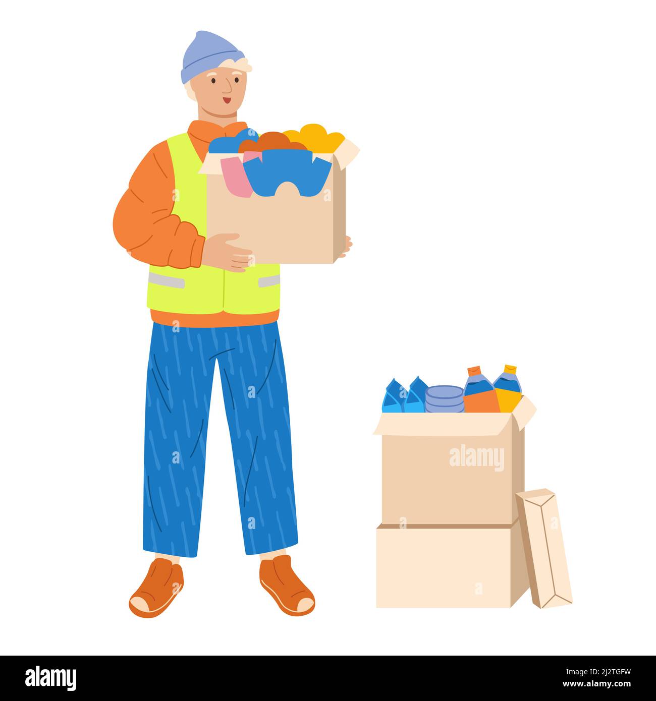 Homeless Man In A Box Clipart